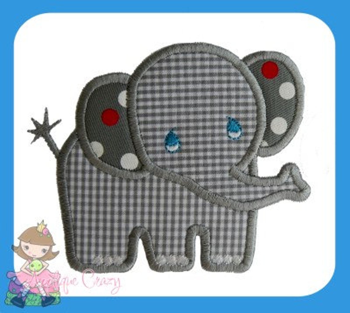 Baby Elephant Applique Design - Etsy