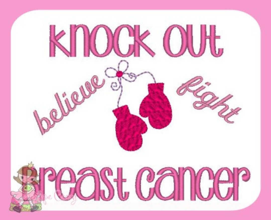 Knock Out Breast Cancer Embroidery Design . - Etsy