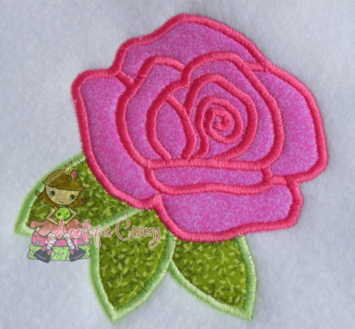 Rose Applique Design - Etsy