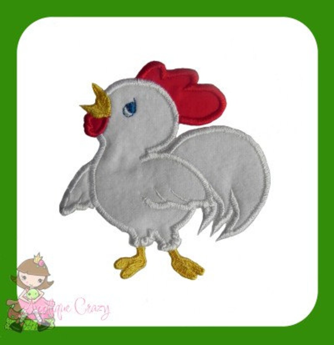 Barnyard Rooster Applique Design - Etsy