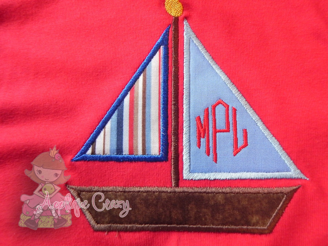 Sailboat Applique Design - Etsy