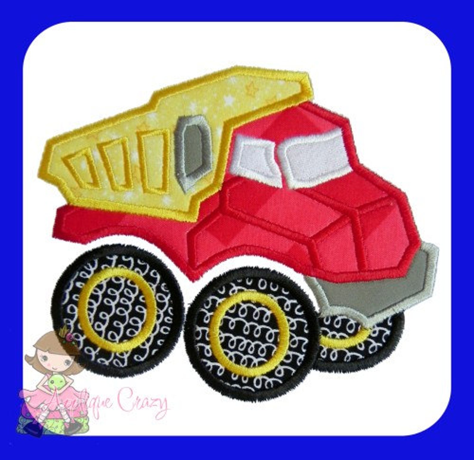 Toy Dump Truck Applique Design - Etsy