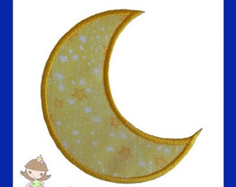 Moon Stars Machine Embroidery Applique Design - Etsy
