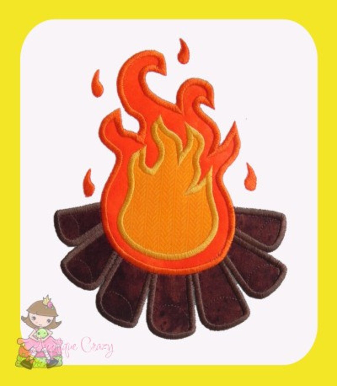 Camp Fire Applique Design | Etsy