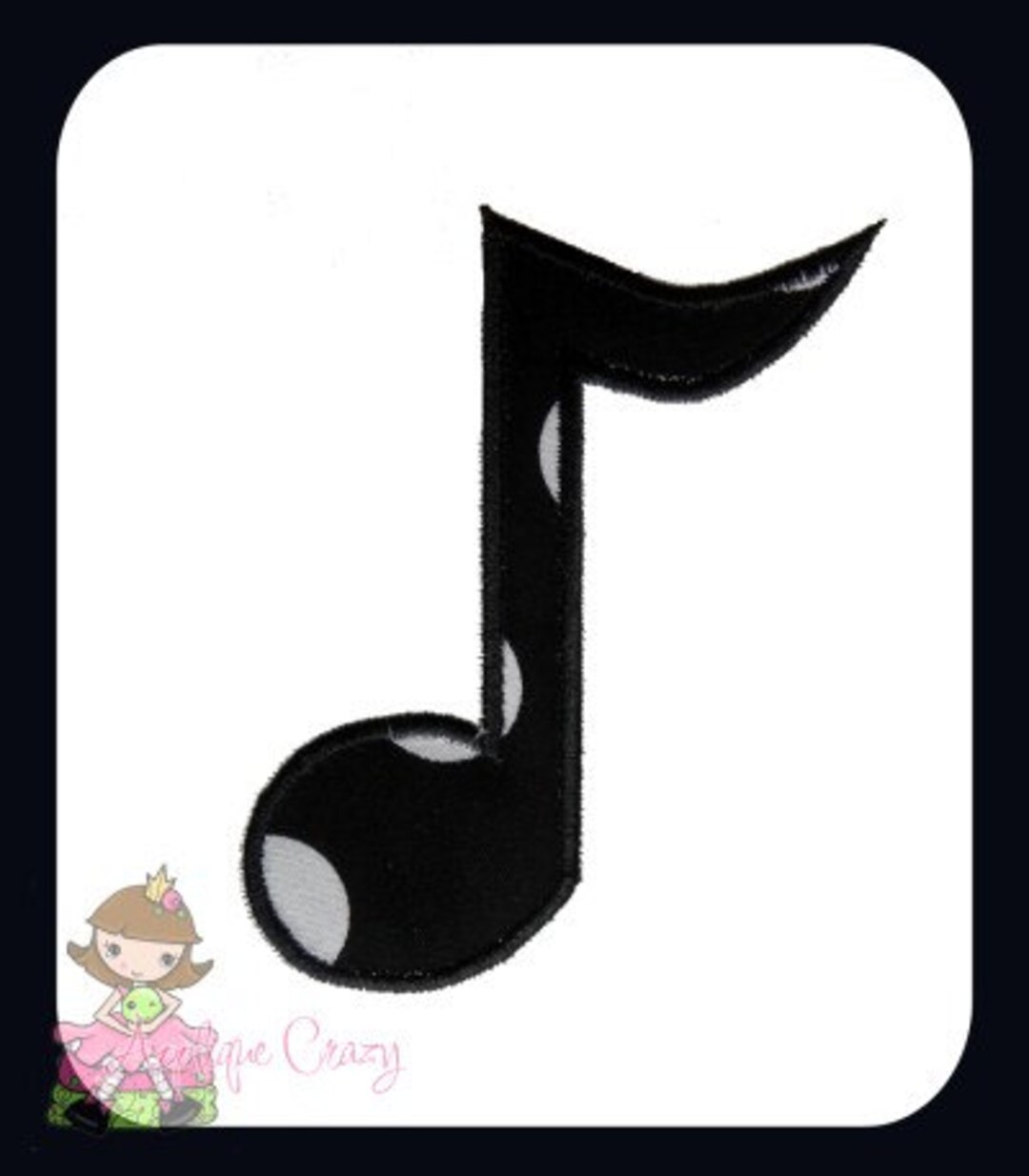 Music Note 2 Applique Design - Etsy