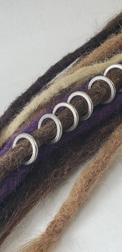 Large Dread Beads, Big Hole Beads, Big Beads for Dreads, Silver Loc ...