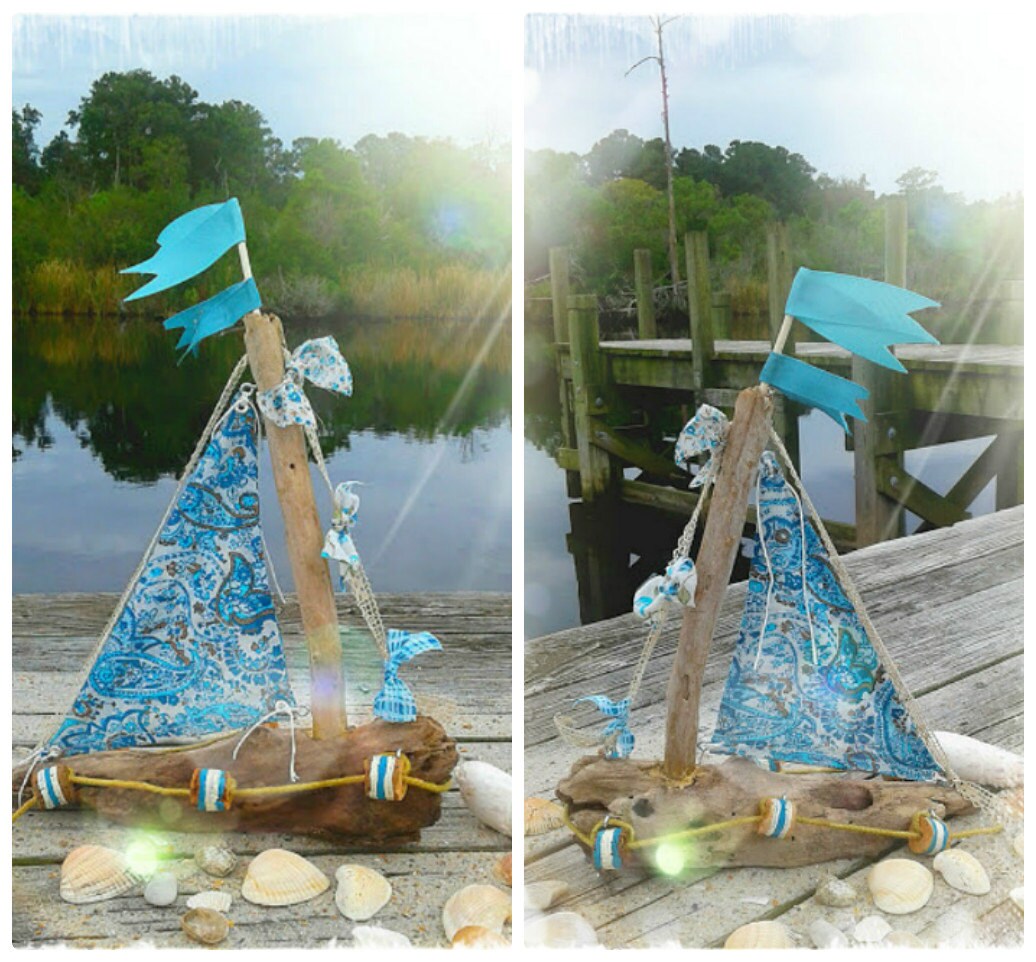 Driftwood Sailboat,Lakeside Decorations, Beach Boat, Nautical Mantel ...