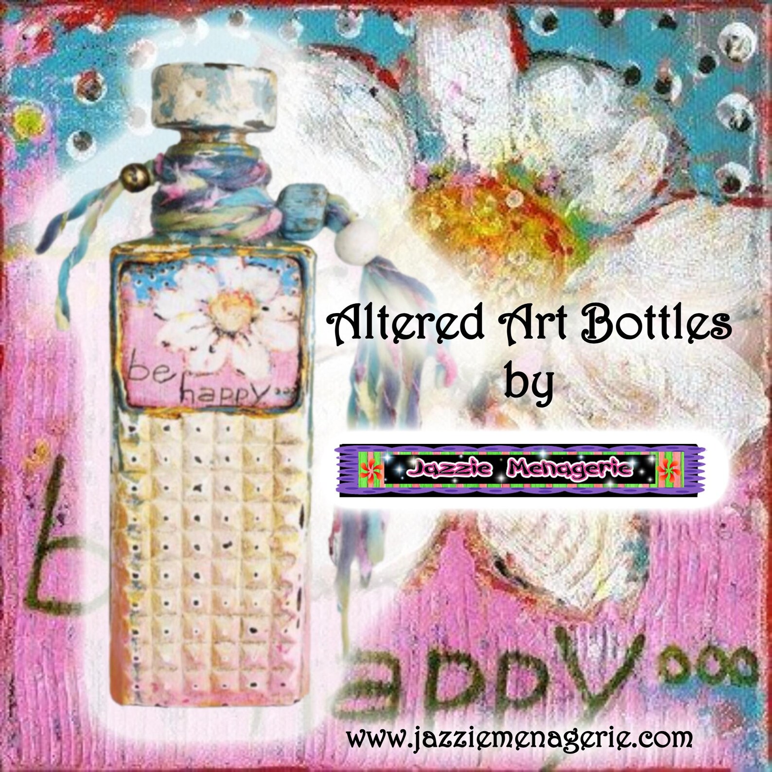 Inspirational Be Happy Altered Art Bottle - Etsy
