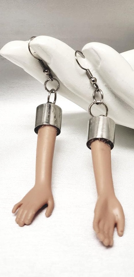 Doll Hand earrings, Body Parts Jewelry, Barbie Doll Earrings, Barbie ...