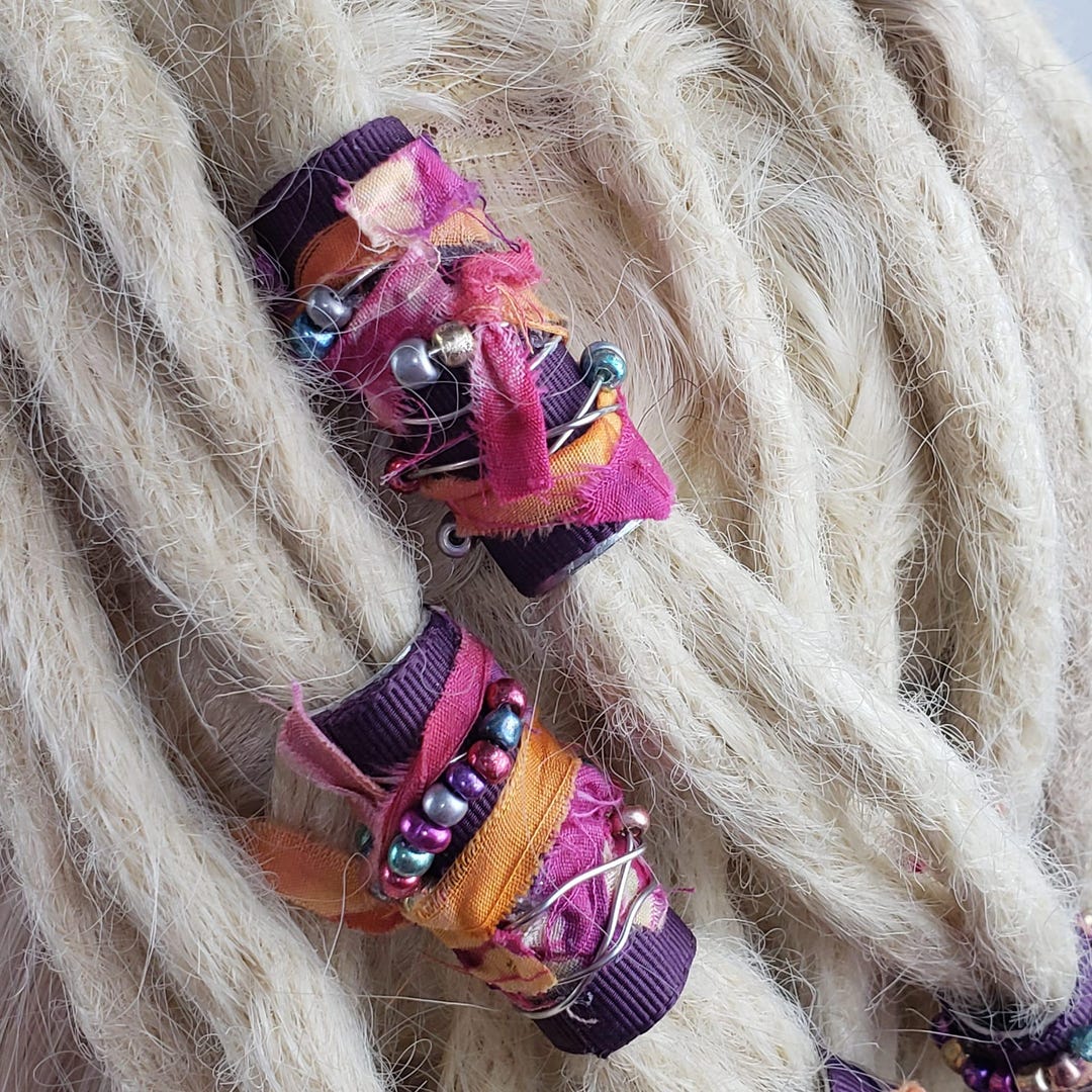 Dreadlock Beads, Set of 4 Fiber Tube Loc Jewelry, Large Hole - Etsy