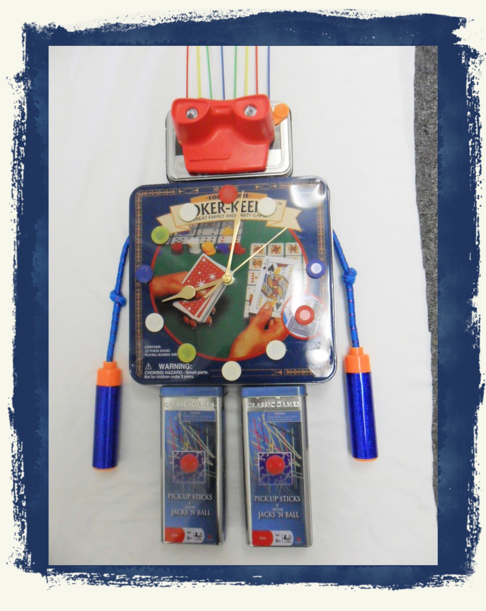 Robot Clock, AI Clock,child's Room Clock, Tin Man Clock, Assemblage ...