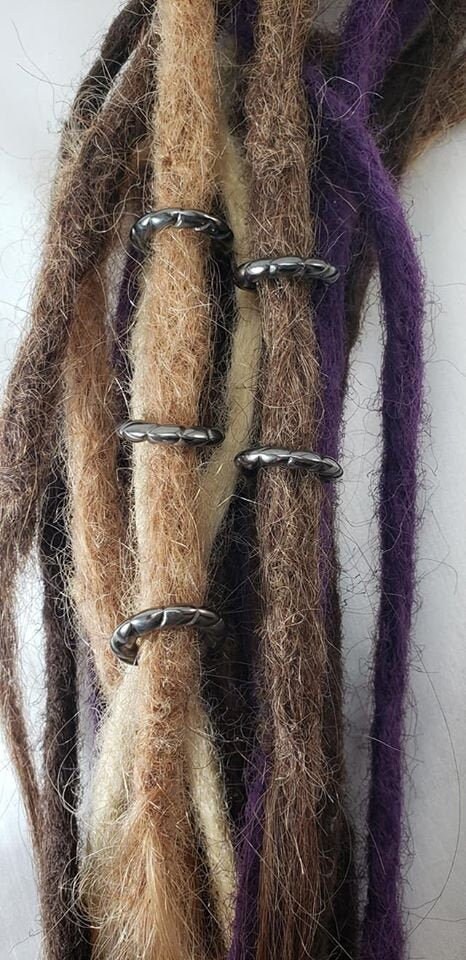 Large Dread Beads, Big Hole Beads, Big Beads for Dreads, Silver Loc ...