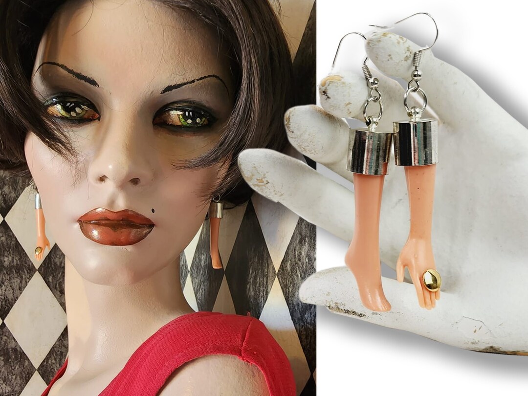 Hand and Feet Earrings, Body Parts Jewelry, Barbie Doll Earrings ...