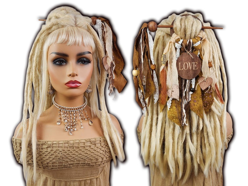Dreadlock Hair Stick With Slide Ring Barrette - Etsy