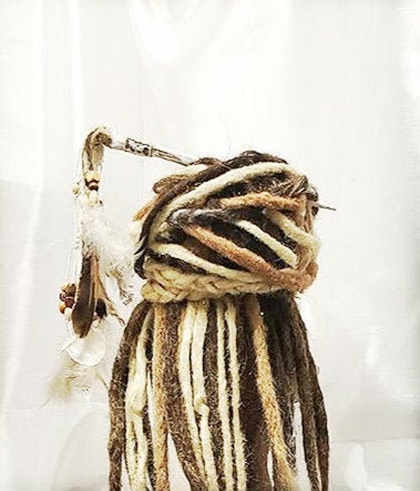 Dreadlock hair stick, Dread lock bun stick, Big Bun Holder, Carved wood ...