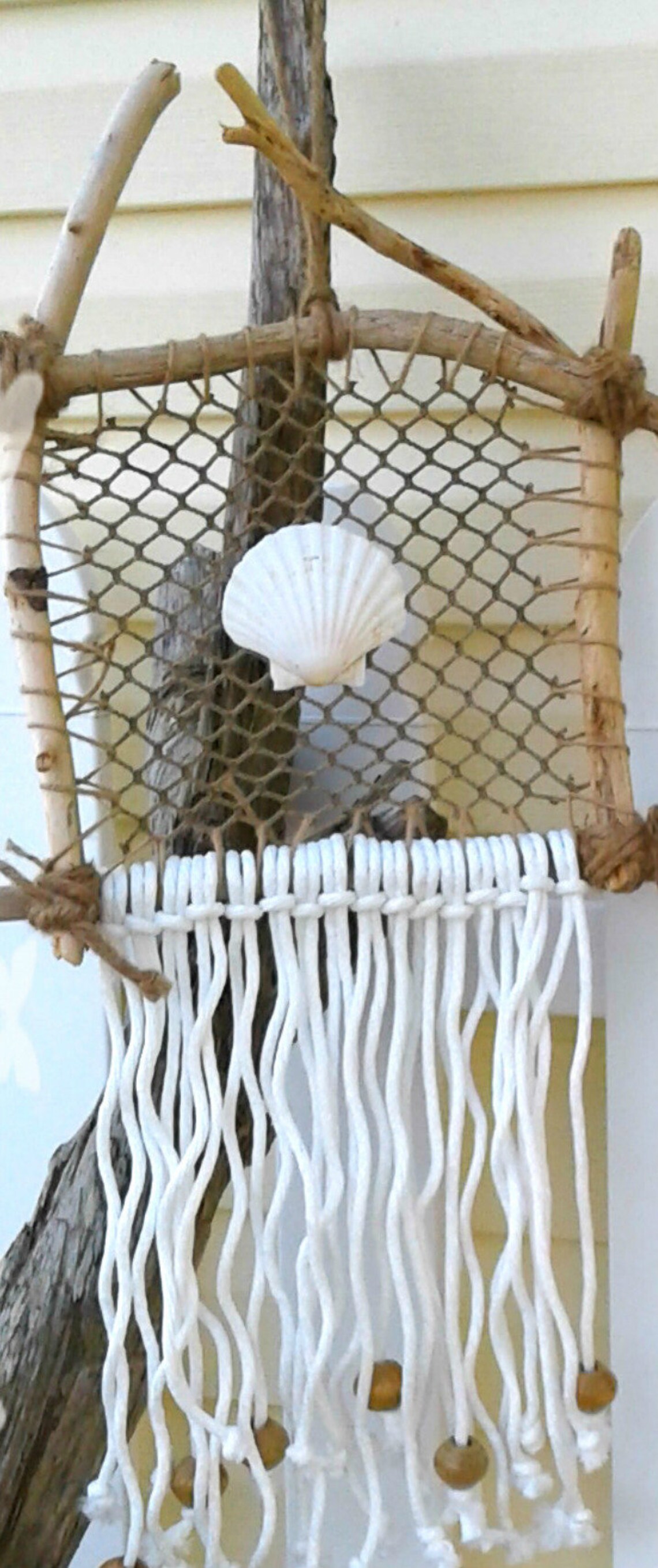 Nautical Shell Hanging Ocean Dreamcatcher Square Wall Art | Etsy