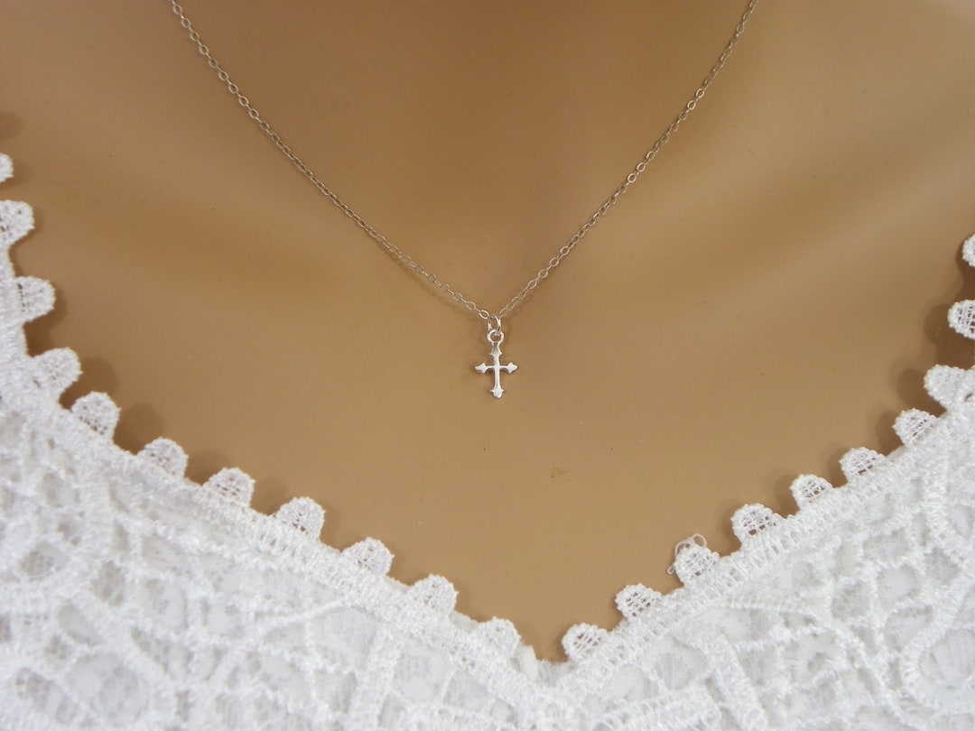 Dainty Cross Necklace Silver, Cross Necklace, Silver Cross Necklace ...