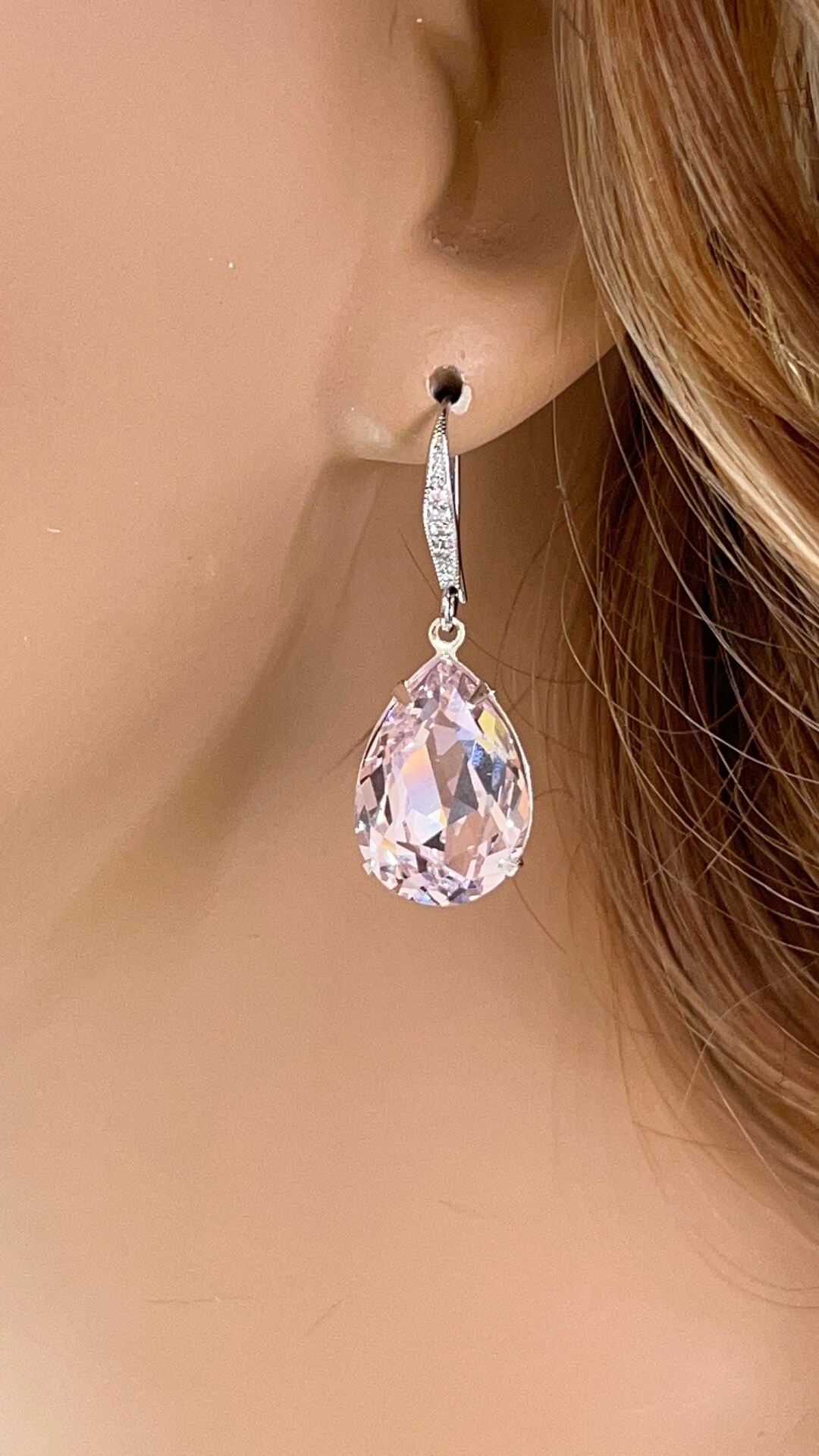 Soft Pink Jewelry Set, Powder Pink Earrings Dangle, Blush Pink ...