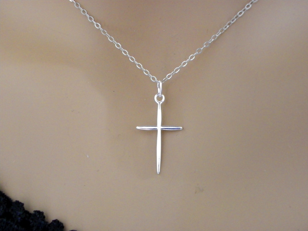 Cross Necklace Pendent Silver, Cross Necklace Women, Dangle Cross ...