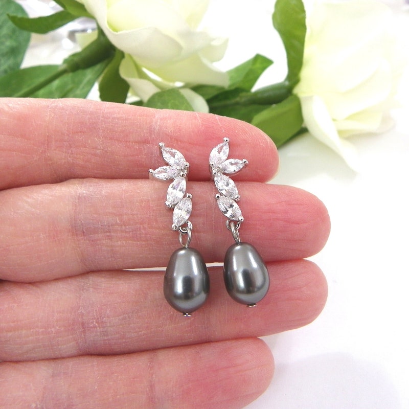 Dark Gray Earrings - Etsy