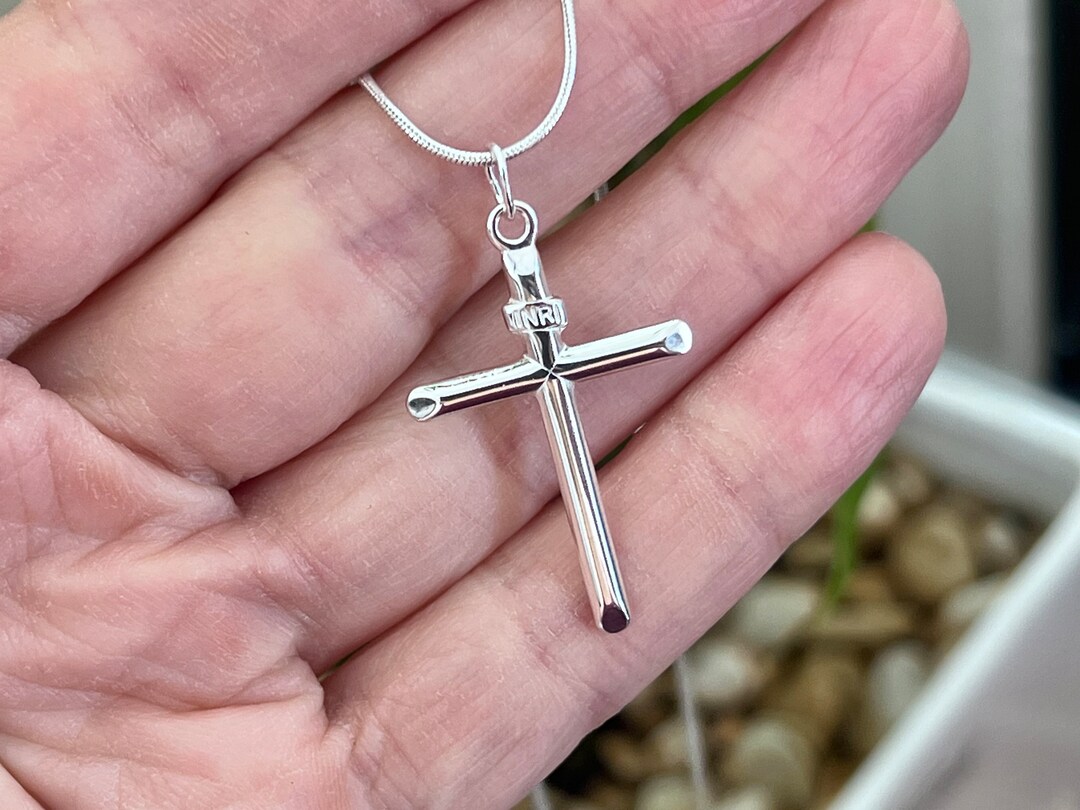 Sterling Silver Cross Necklace Cross Snake Necklace Gift - Etsy