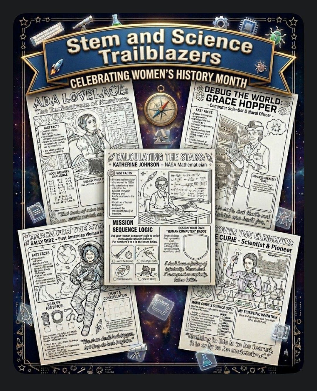 Women in STEM Activity Pages – History Trailblazers Interactive Mats ...