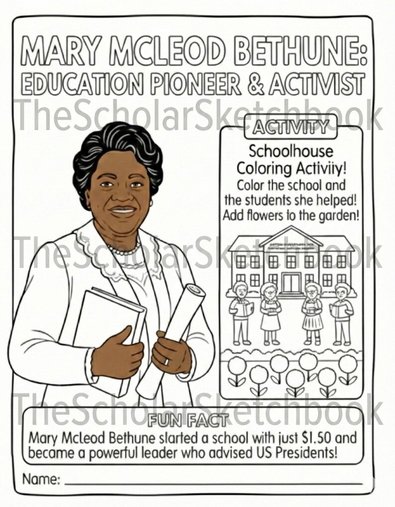 Black History Activity Pages | Leaders, Coloring, Fun Facts (instant ...