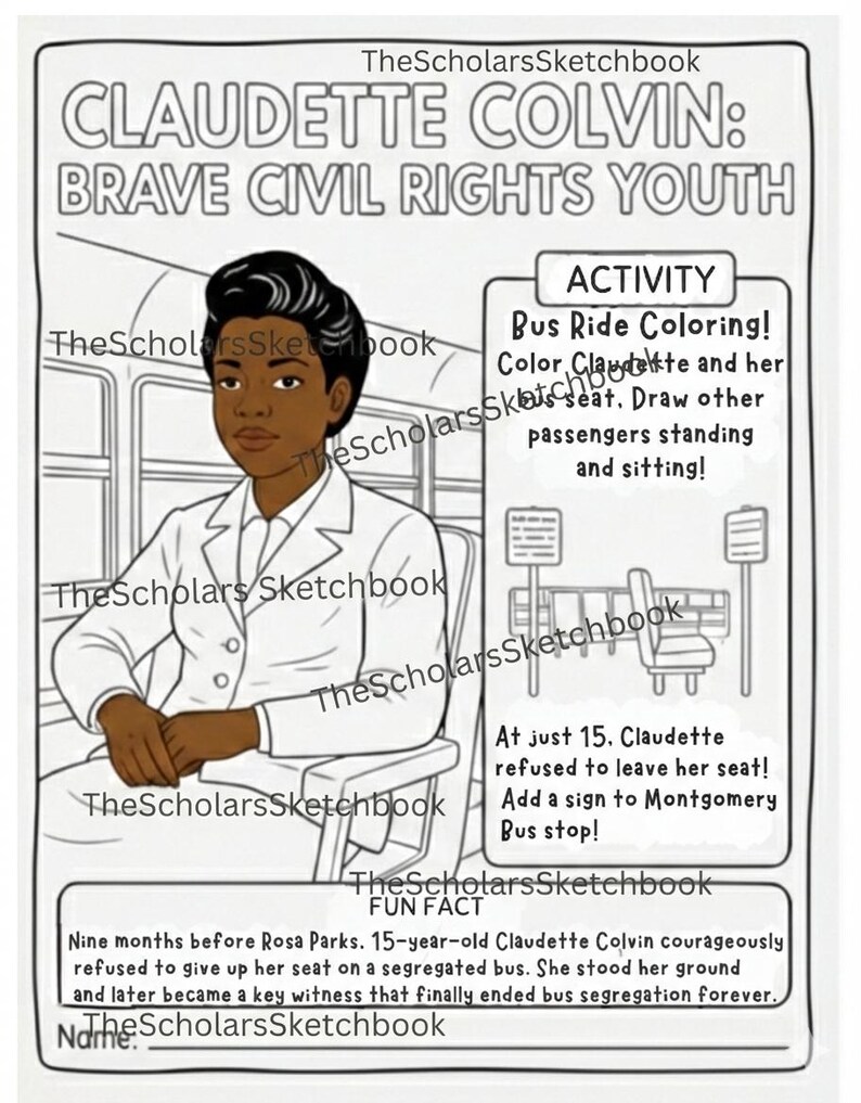 Black History Activity Pages | Leaders, Coloring, Fun Facts (instant ...