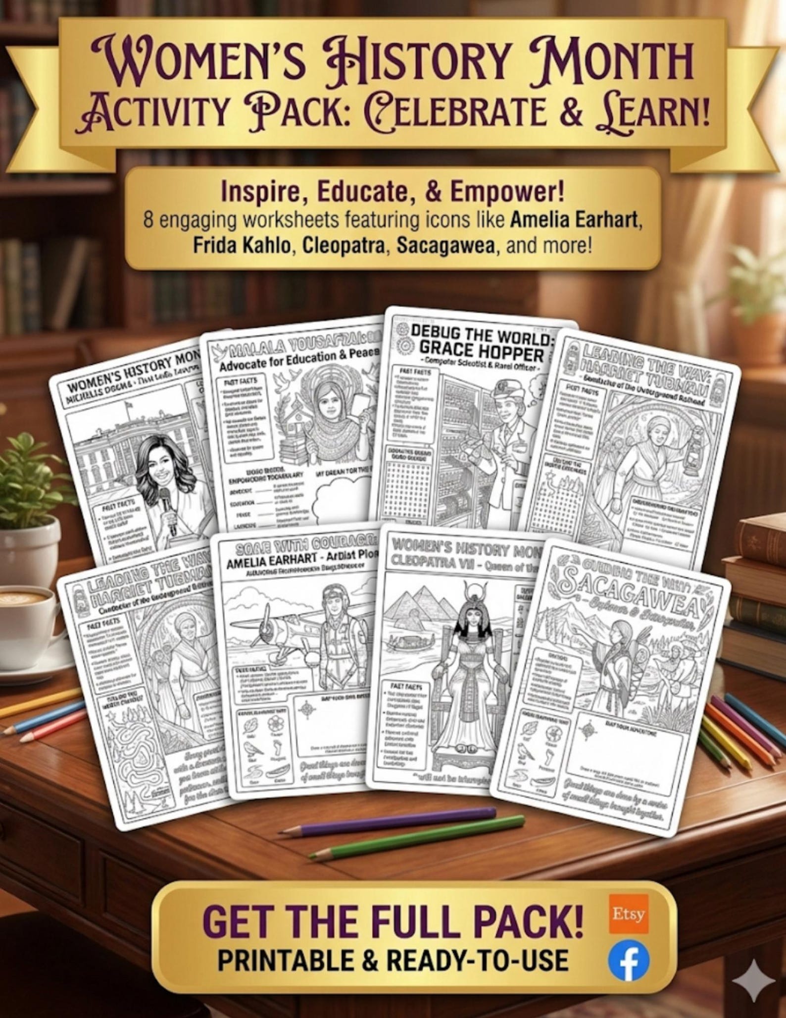 Women's History Month Activity Sheets | Famous Women Avatars (digital ...