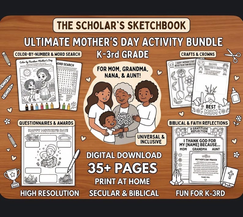Inclusive Mother's Day Activity Bundle for Kids, Mom, Grandma (digital ...