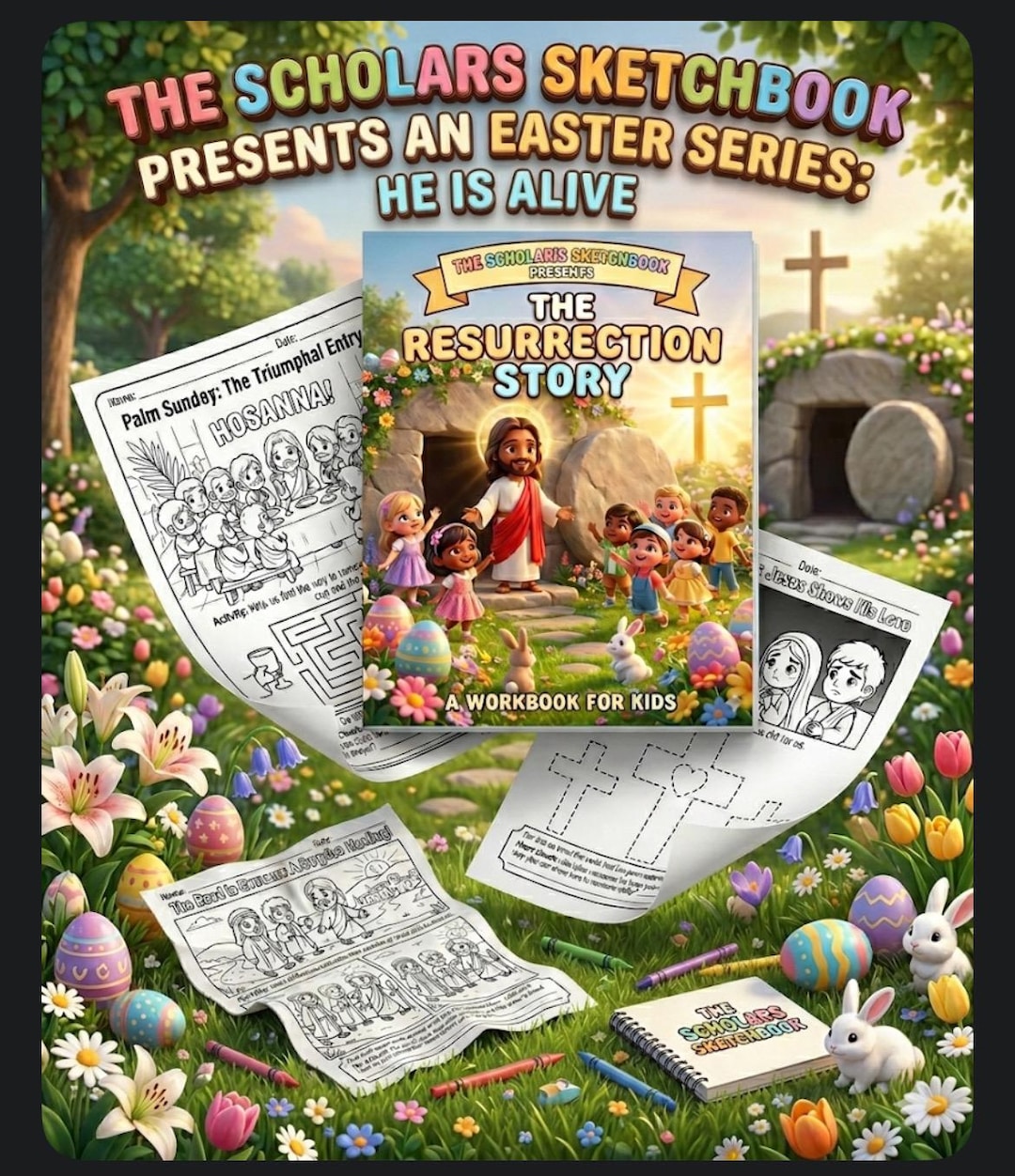 Easter Resurrection Story Workbook | Kids Bible Study, Sunday School ...
