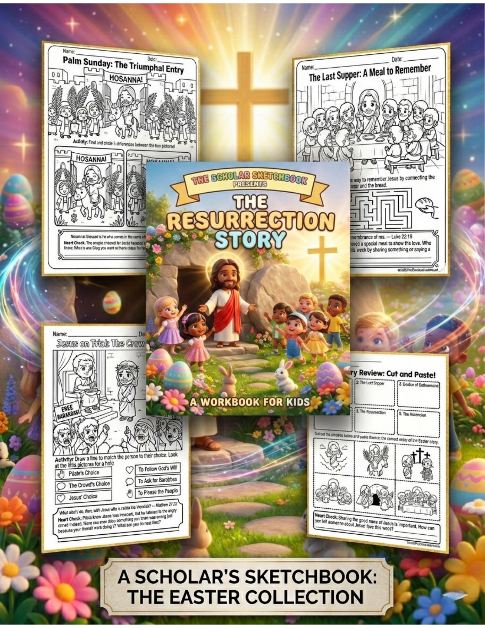 Easter Resurrection Story Workbook | Kids Bible Study, Sunday School ...