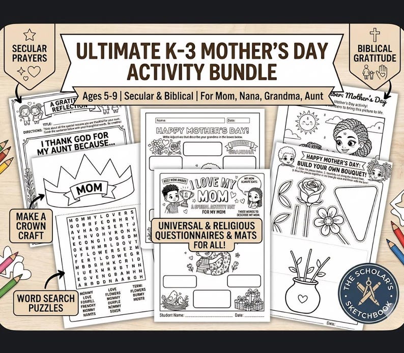 Inclusive Mother's Day Activity Bundle for Kids, Mom, Grandma (digital ...
