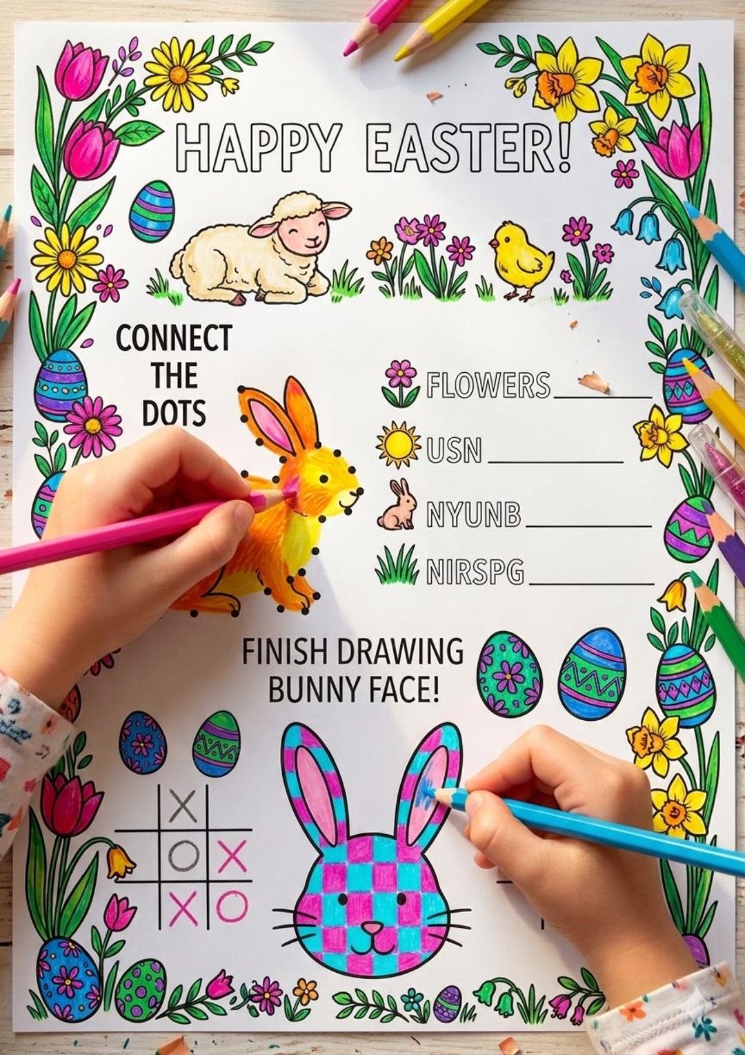 Printable Easter Activity Placemat for Kids - 5 Fun Activities in 1 ...