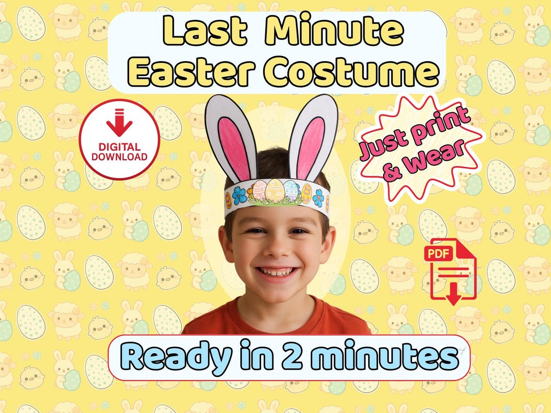 Last Minute Easter Activity for Kids, Bunny Ears Printable, Print ...