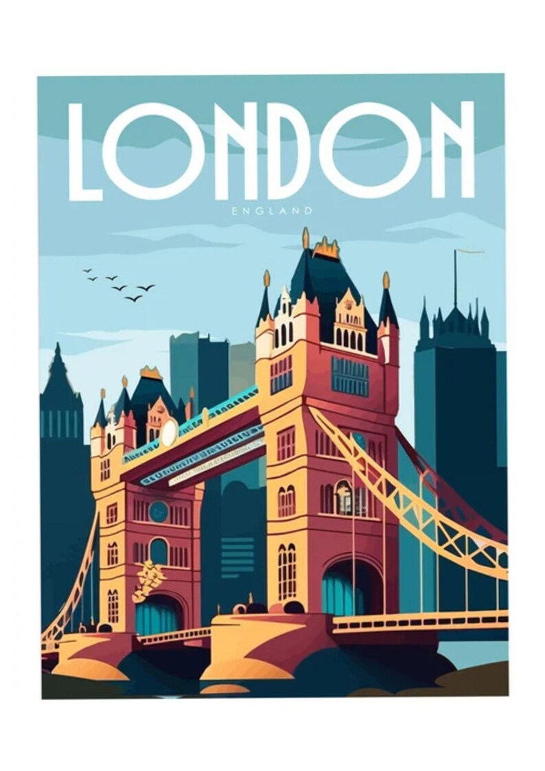 A4 London Art Print – Tower Bridge Poster, London Wall Art, Modern City ...