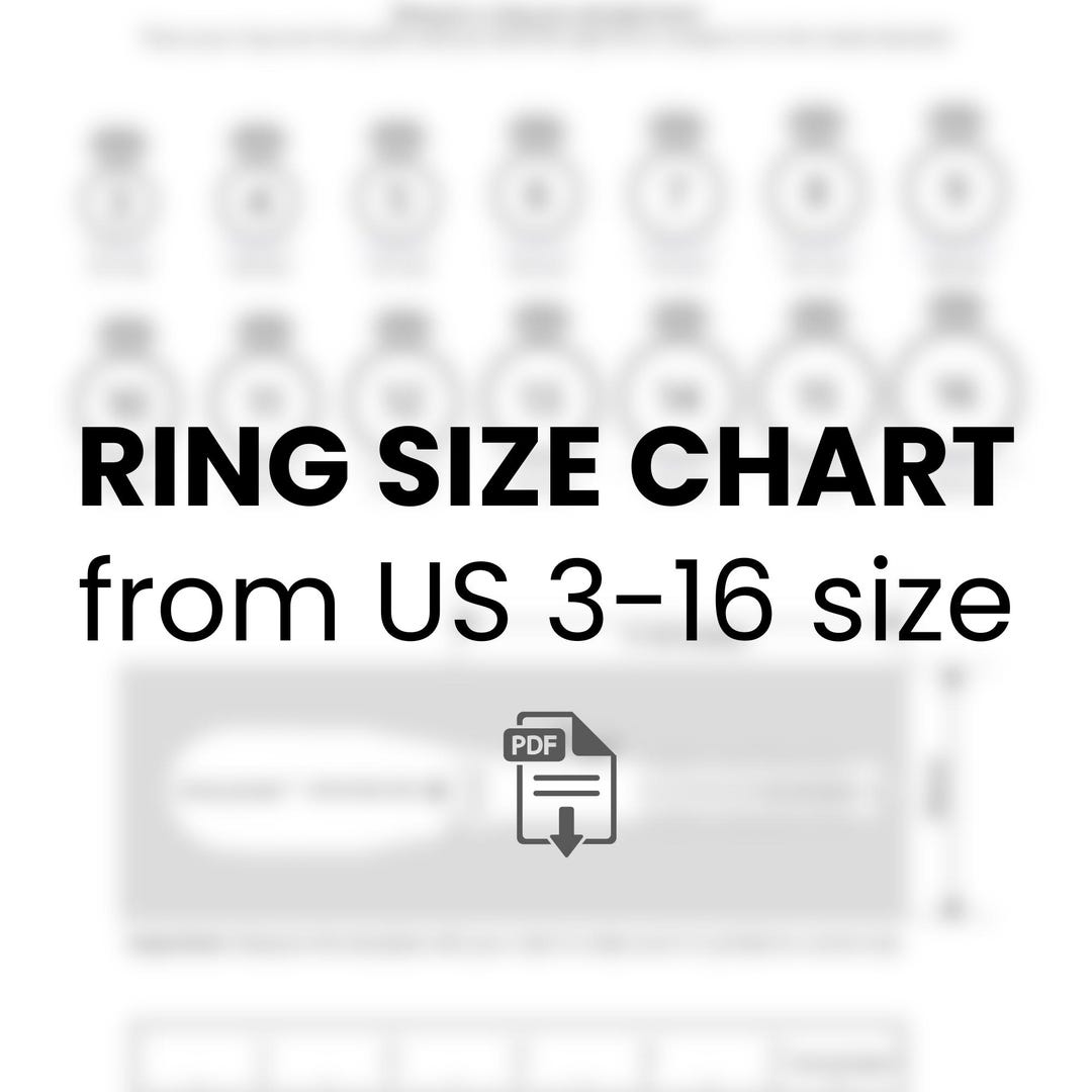 Ring Size Guide Printable PDF Chart for US 3-16 Sizes - Etsy