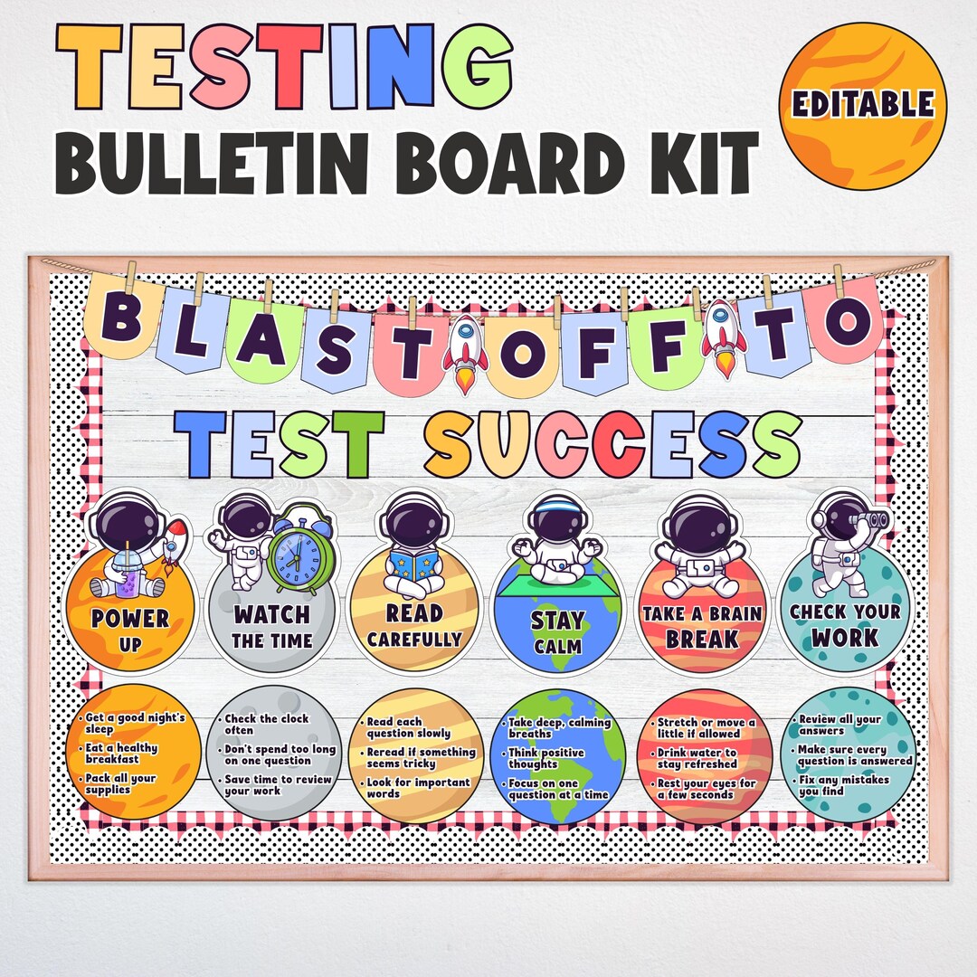 Testing Bulletin Board Kit, Test Prep, Test Taking Strategy Posters ...