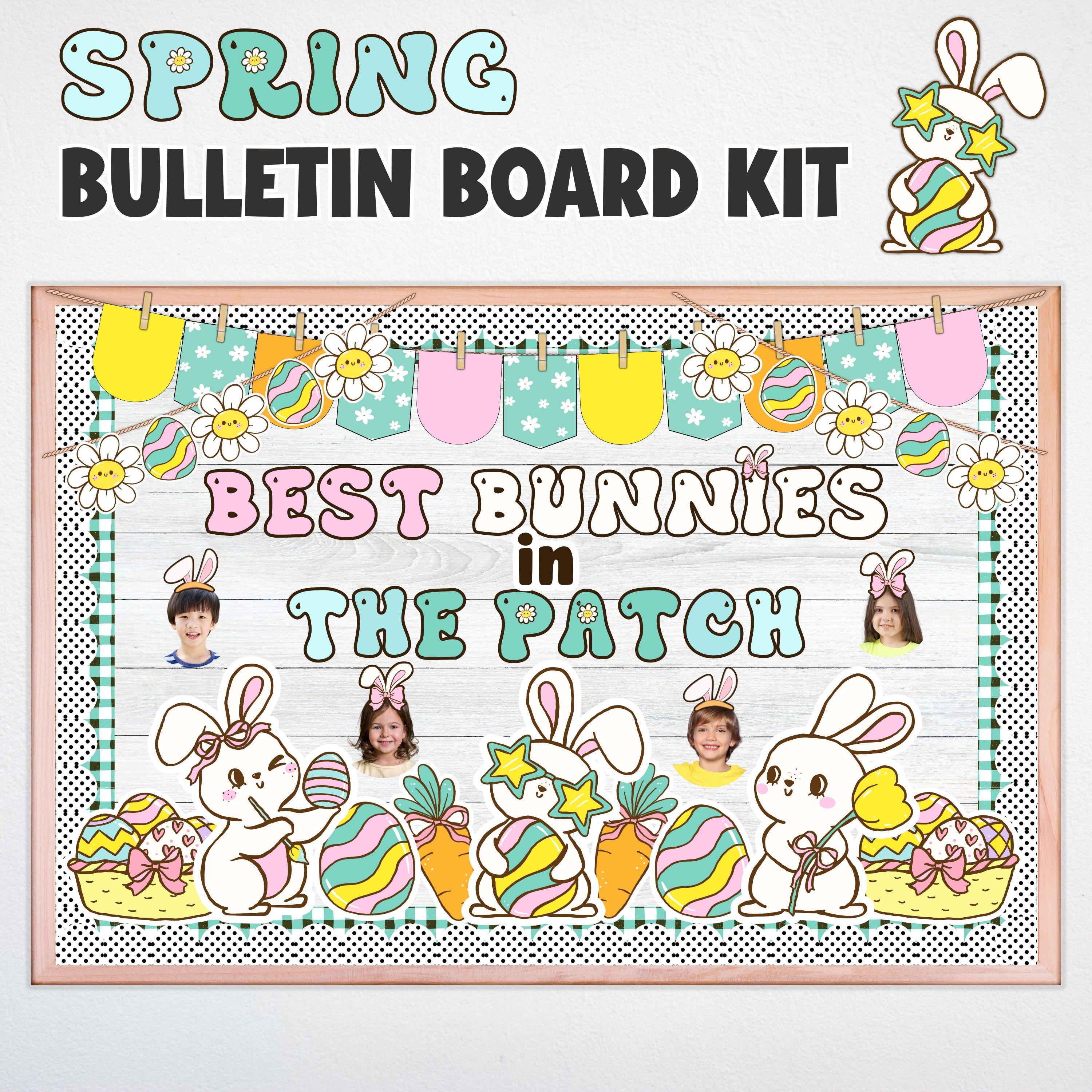Spring Bulletin Board Kit, March or April Classroom Decor, Bunny Theme ...