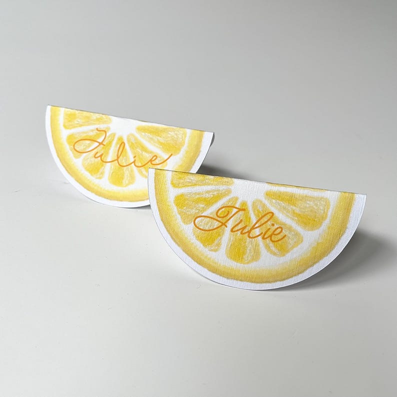 Lemon Placecards | Physical Item | Two Namecard Designs Available ...