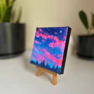 Mini Sunset Painting, Original Canvas Painting, Mini Artwork - Etsy