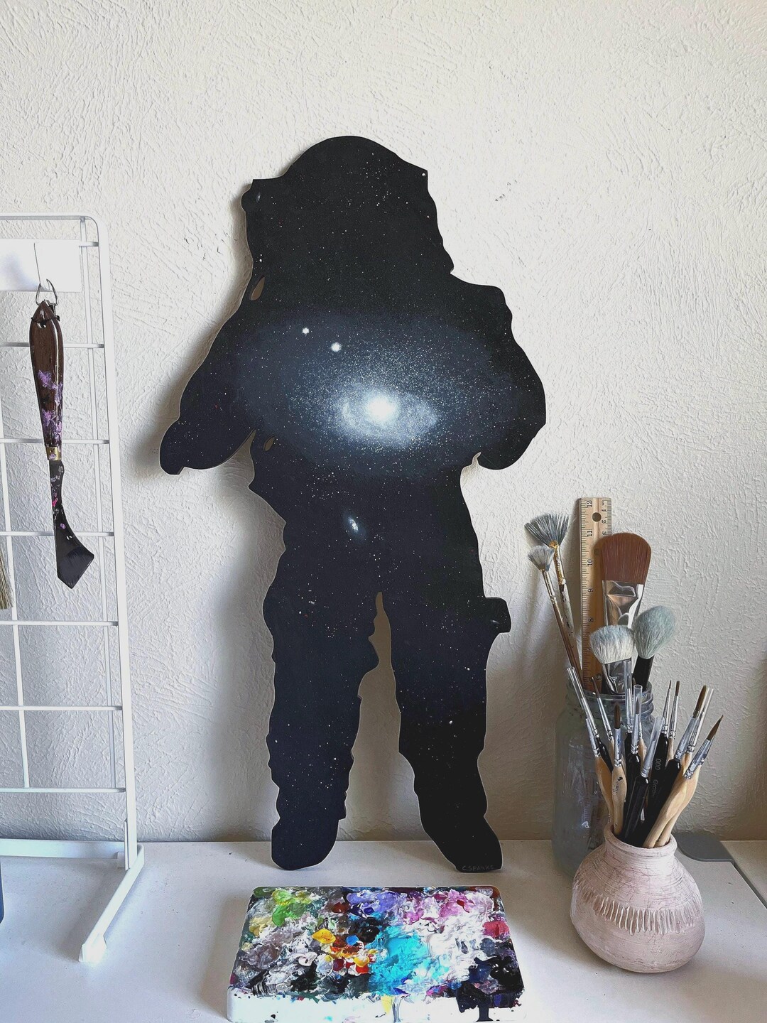 Galaxy Astronaut Painting on Wood, NASA Decor, Space Painting ...