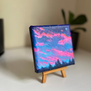 Mini Sunset Painting, Original Canvas Painting, Mini Artwork - Etsy