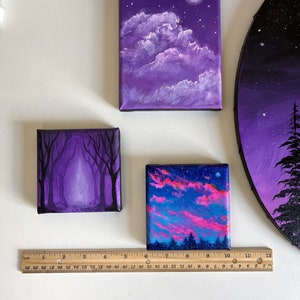 Mini Sunset Painting, Original Canvas Painting, Mini Artwork - Etsy