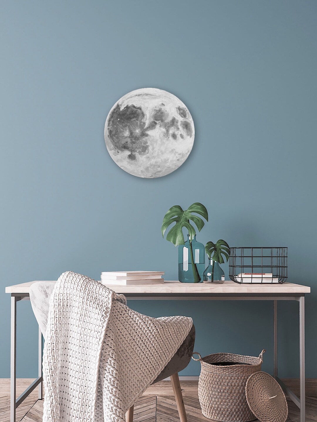 Full Moon Acrylic Painting, Moon Decor, Moon Painting - Etsy