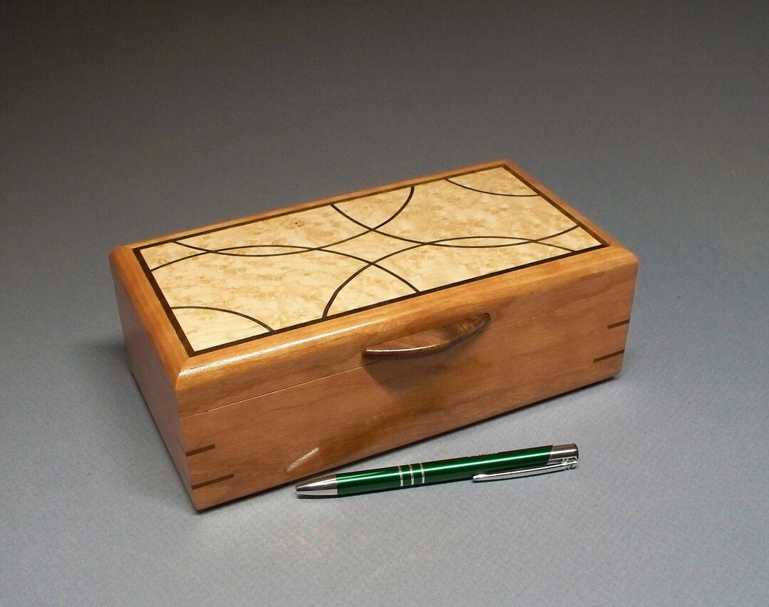 Cherry Keepsake Box, Wooden Box With Hinged Lid, Handmade Home Decor ...