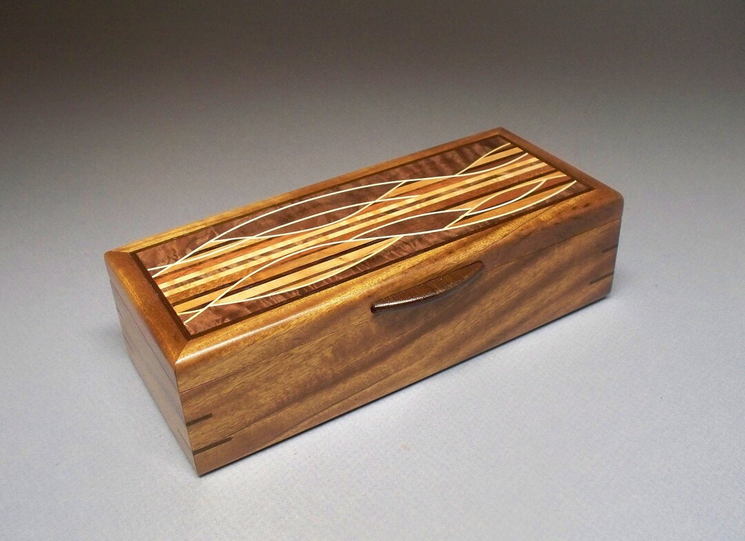 Peroba Rose Wood Handmade Keepsake Box, Wood Box With Hinged Lid ...