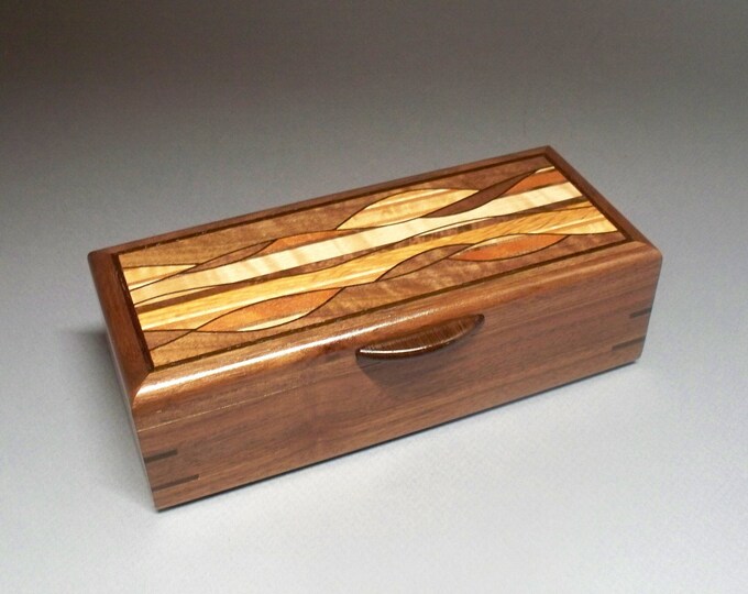 Solid Walnut Handmade Keepsake Box, Wood Box With Hinged Lid, Handmade ...