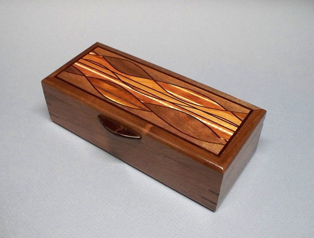 Solid Walnut Handmade Keepsake Box, Wood Box With Hinged Lid, Handmade ...