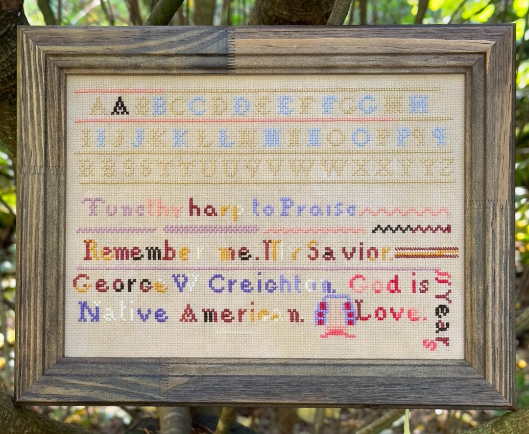 George W. Creighton - a Reproduction Sampler PDF Cross Stitch Chart - Etsy